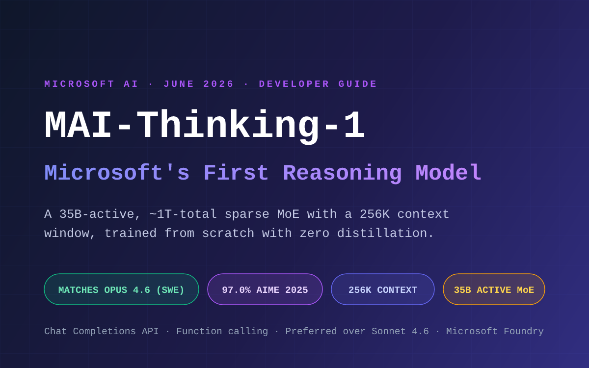 Microsoft MAI-Thinking-1 Developer Guide | Lushbinary